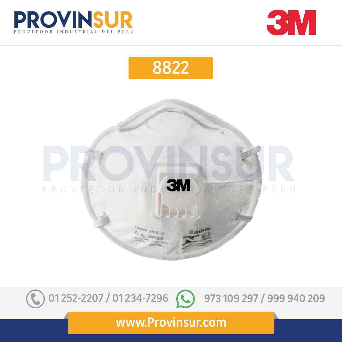Respirador contra Partículas N95 8822 3M » Provinsur SAC