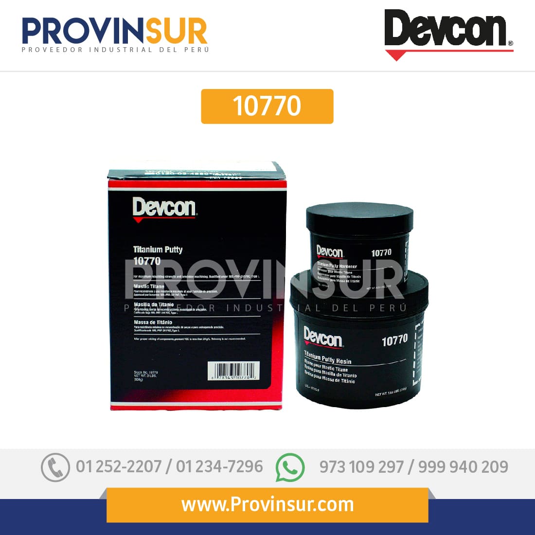Polímero de Titanio Devcon 10770 Titanium Putty » Provinsur SAC
