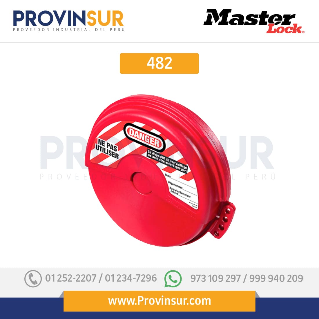 Bloqueo de válvula de compuerta 482 Masterlock » Provinsur SAC