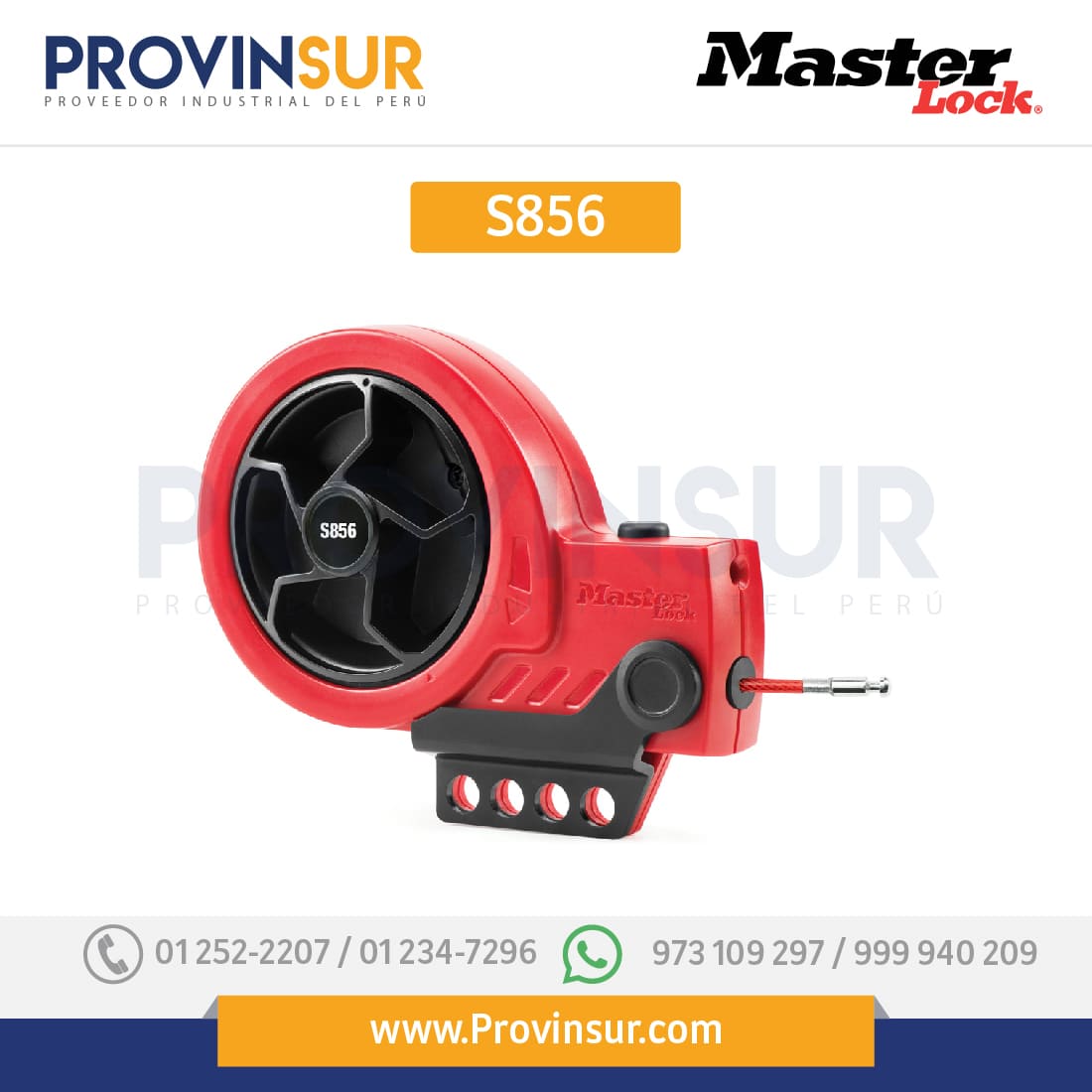 Dispositivo de bloqueo de cable retráctil S856 Masterlock » Provinsur SAC